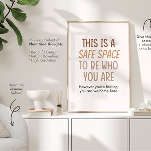 SAFE SPACE Mental Health Poster: Counseling Sign, School Counselor ...