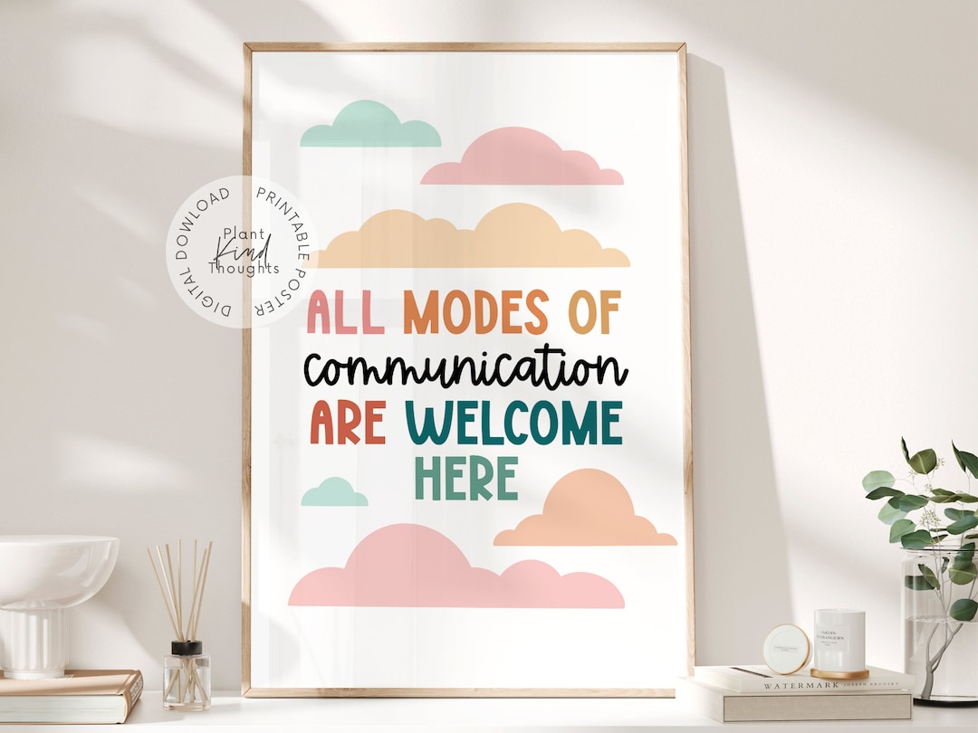 ALL MODES of Communication Are Welcome Here Poster Speech Room Decor ...