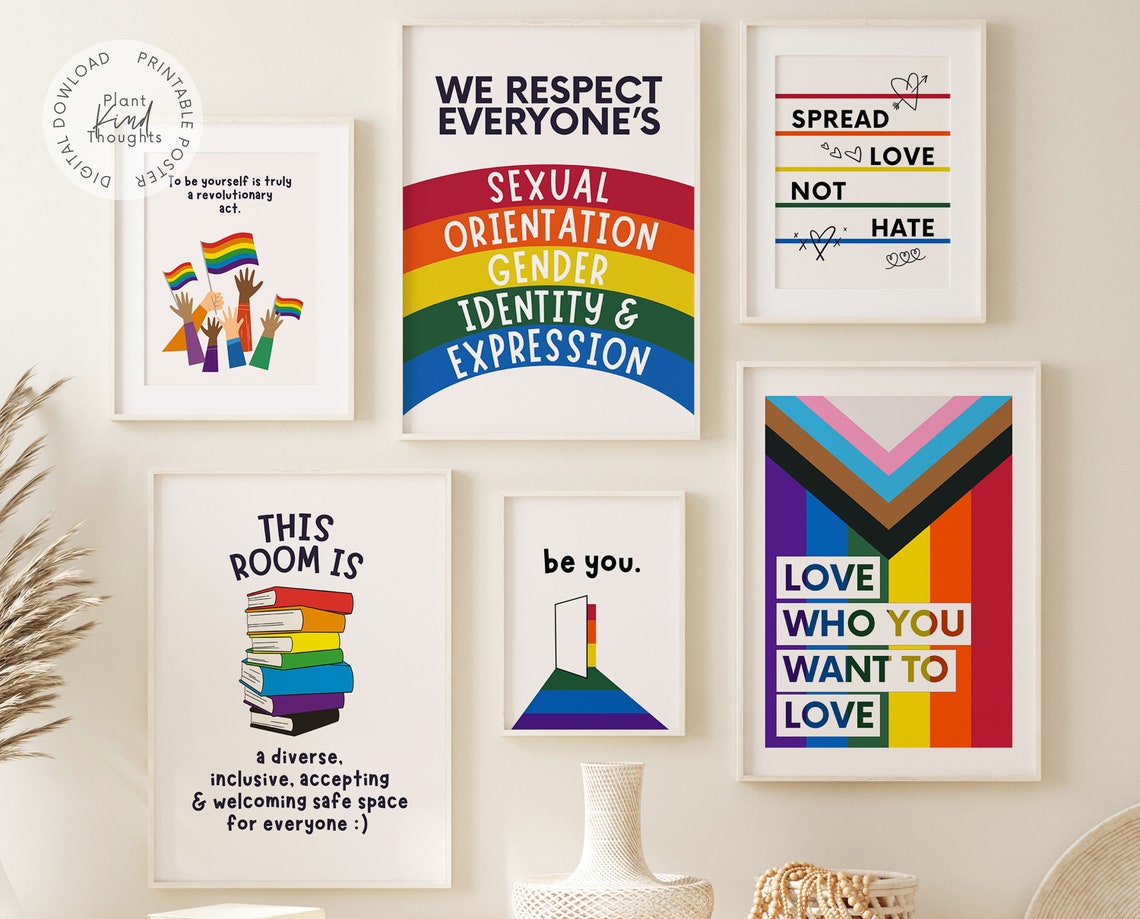 LGBT PRIDE Month CLASSROOM Posters Bundle of 6: Inclusive Safe - Etsy