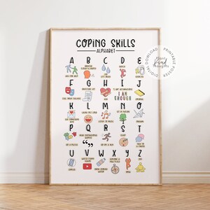 COPING SKILLS ALPHABET Mental Health Poster: School Counselor Office ...