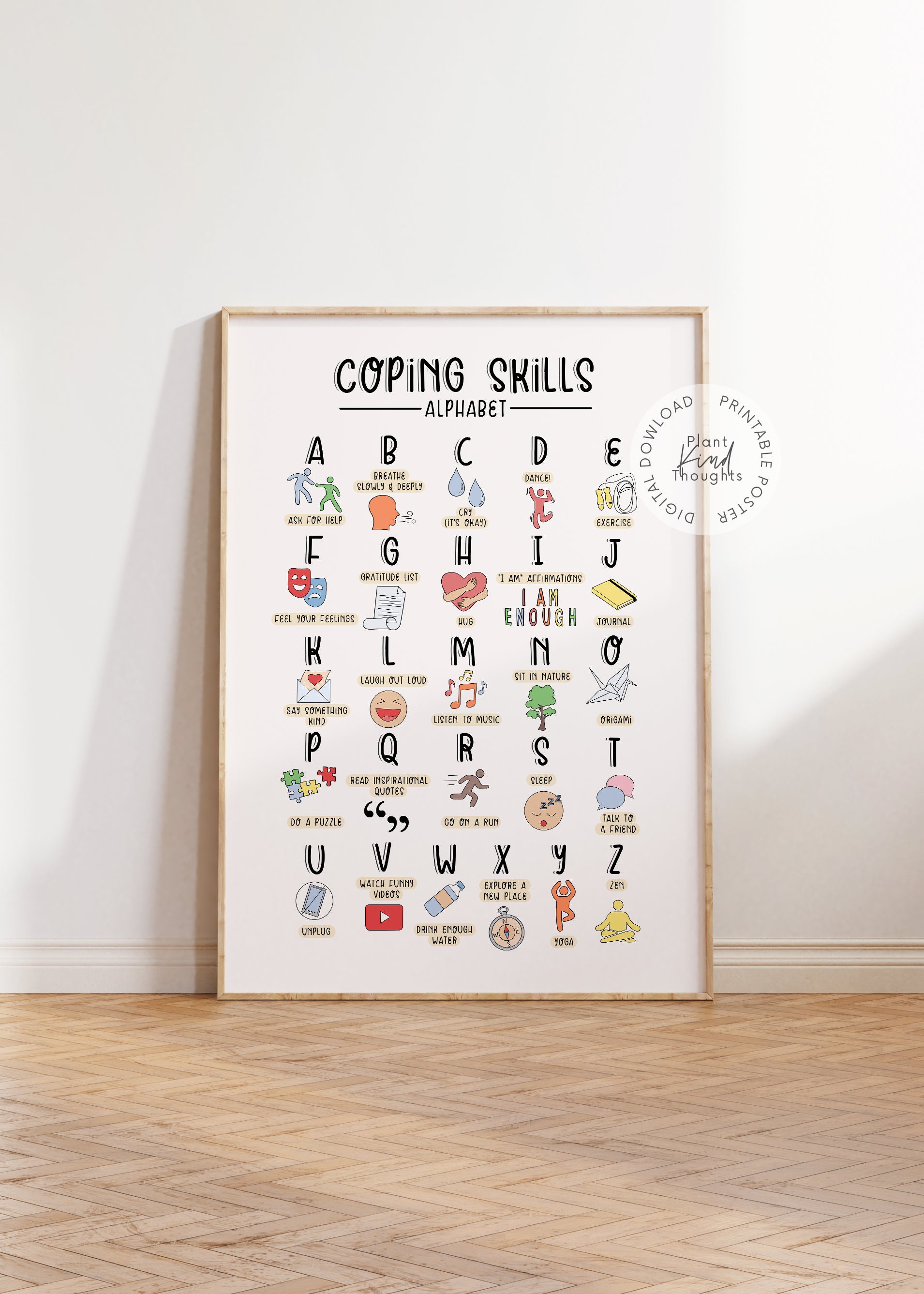 COPING SKILLS ALPHABET Mental Health Poster: School Counselor - Etsy
