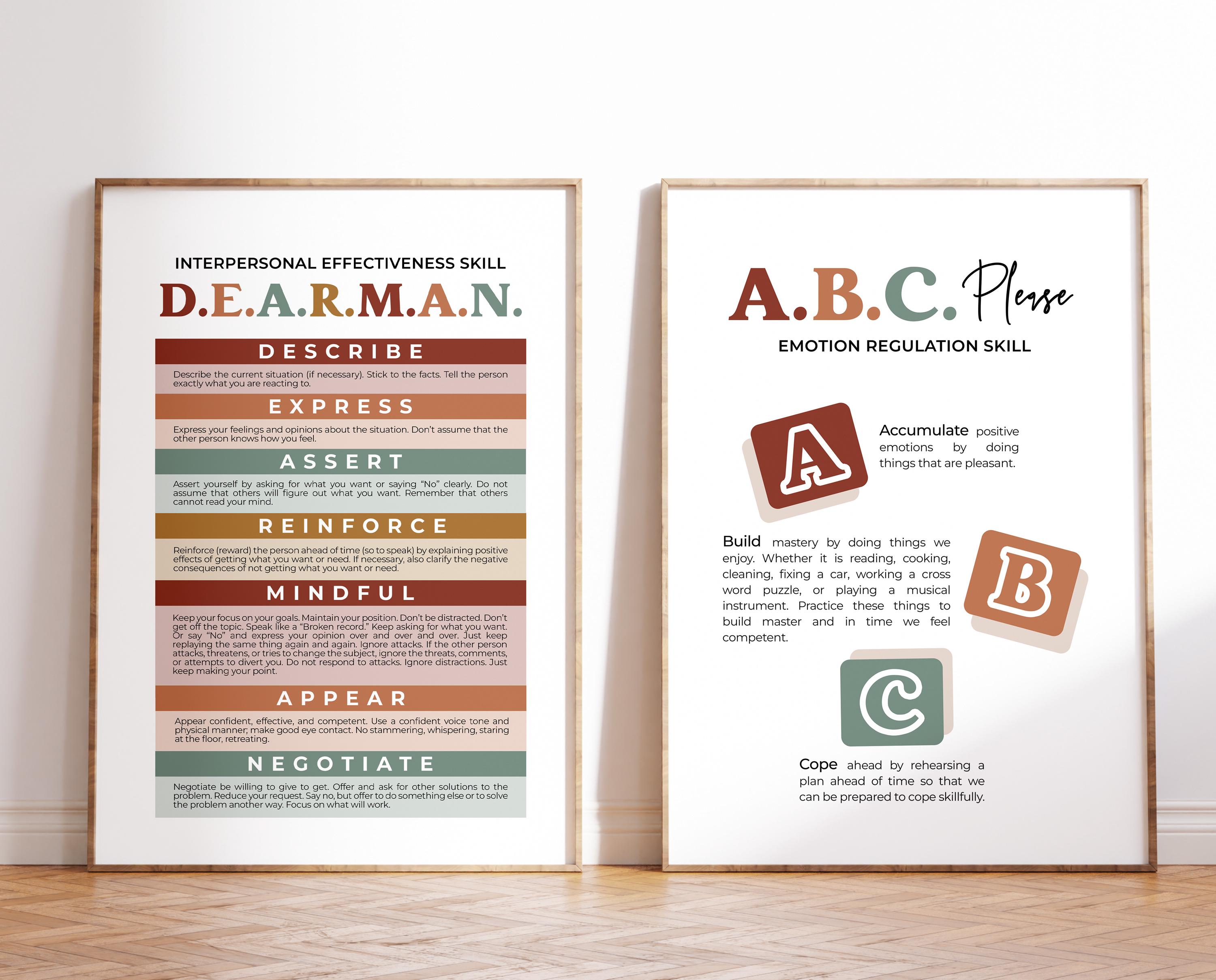 8 DBT Posters DBT SKILLS Dialectical Behavior Therapy Office Decor ...