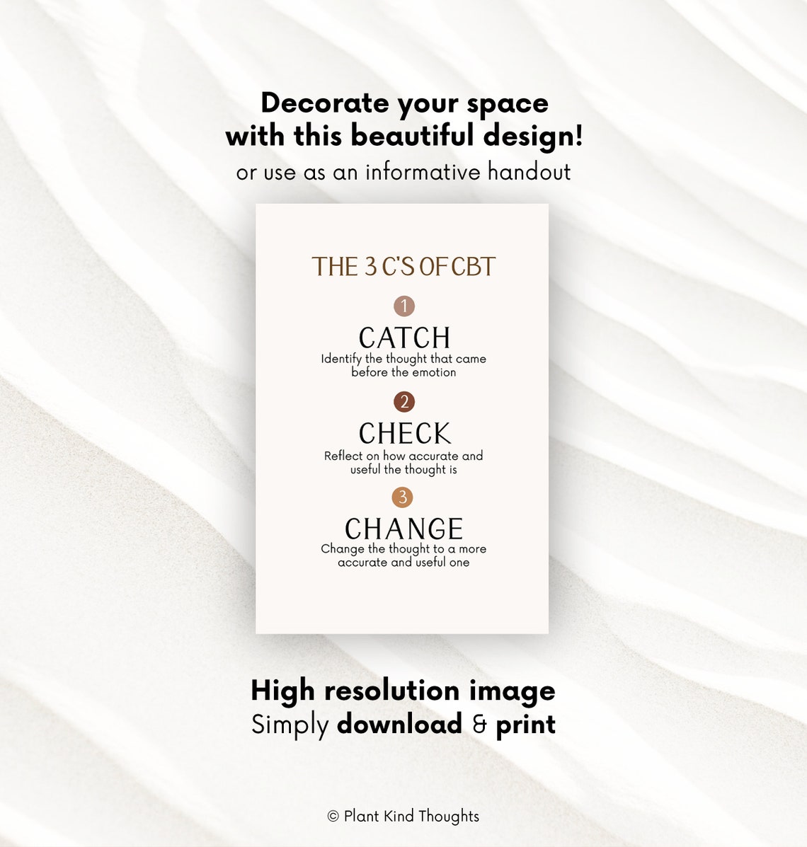 CBT 3 C's of Cognitive Behavioral Therapy Poster: - Etsy