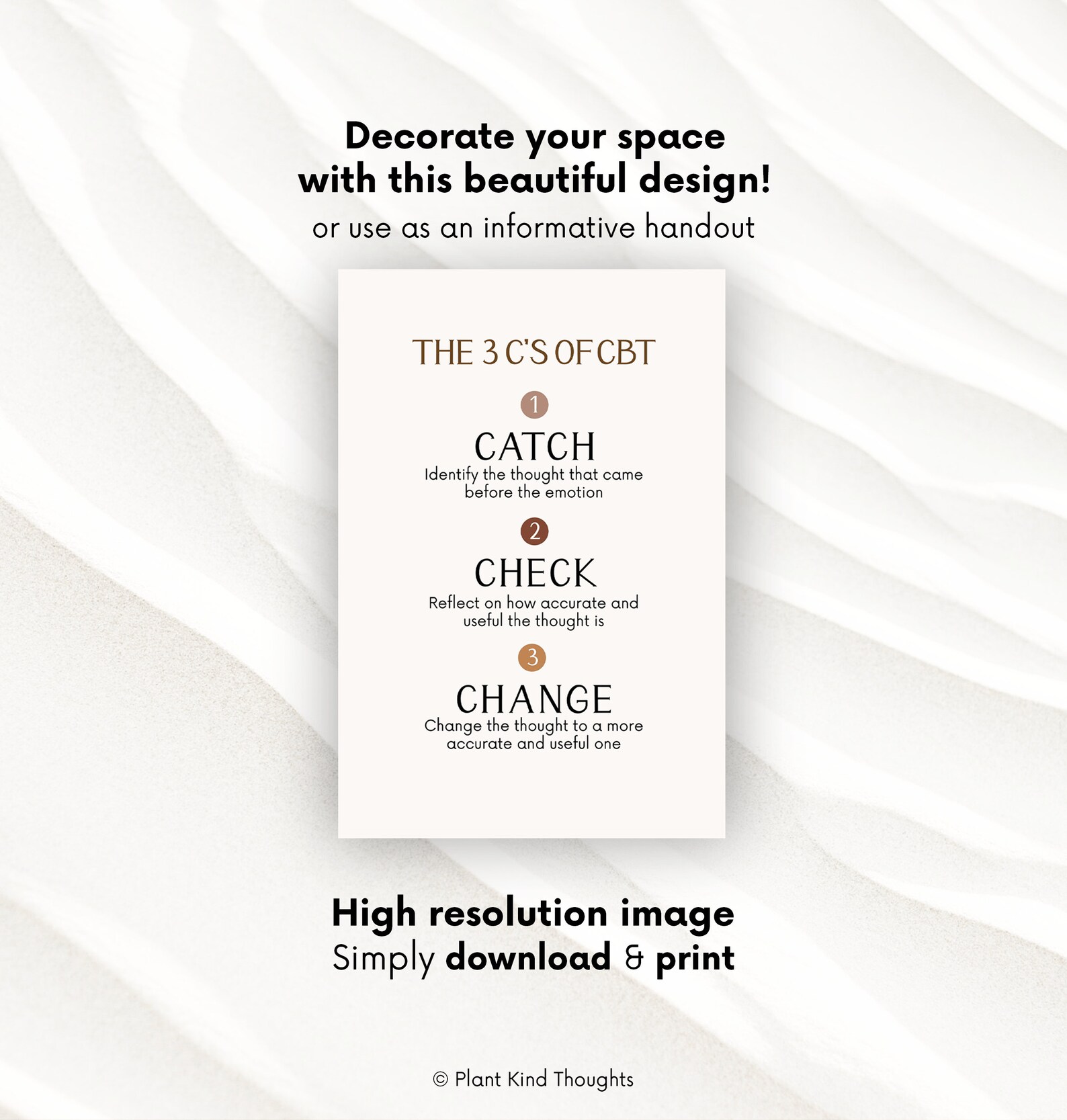 CBT 3 C's of Cognitive Behavioral Therapy Poster: - Etsy