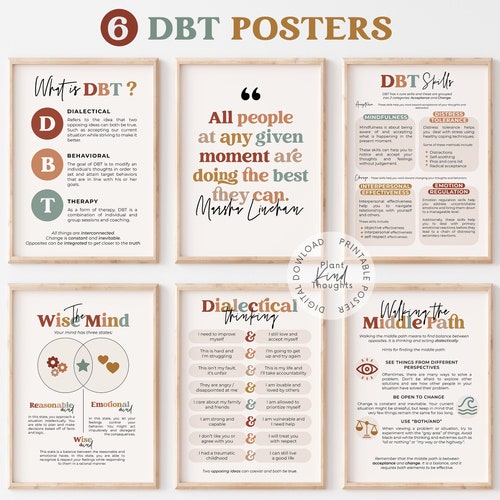 6 DBT POSTERS BUNDLE Dialectical Behavior Therapy Office Decor - Etsy