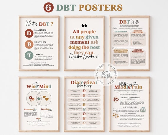 6 DBT POSTERS BUNDLE Dialectical Behavior Therapy Office Decor - Etsy