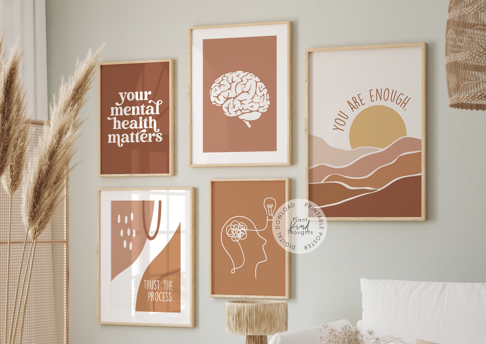 8 THERAPY OFFICE DECOR Bundle Sunset Boho Therapy Poster - Etsy