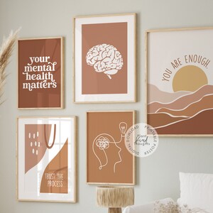 8 THERAPY OFFICE DECOR Bundle Sunset Boho Therapy Poster School ...