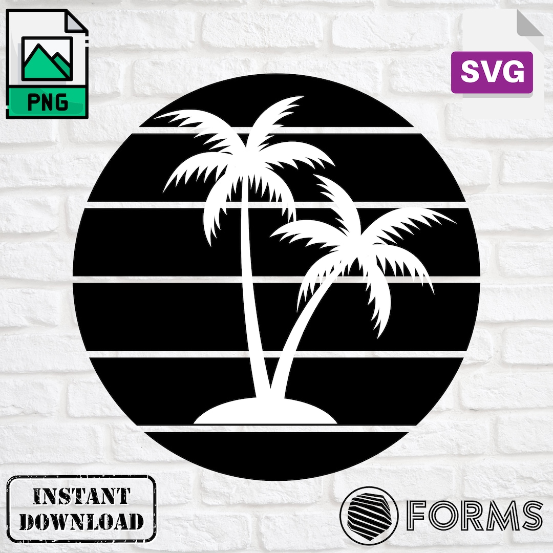 Palm Tree PNG SVG PDF Palm Clipart Instant Download Cricut - Etsy Ireland