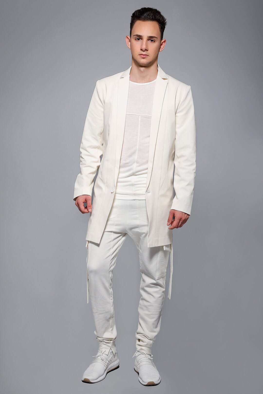 Minimalist Cream White Blazer: Men's Avant-garde Jacket - Etsy