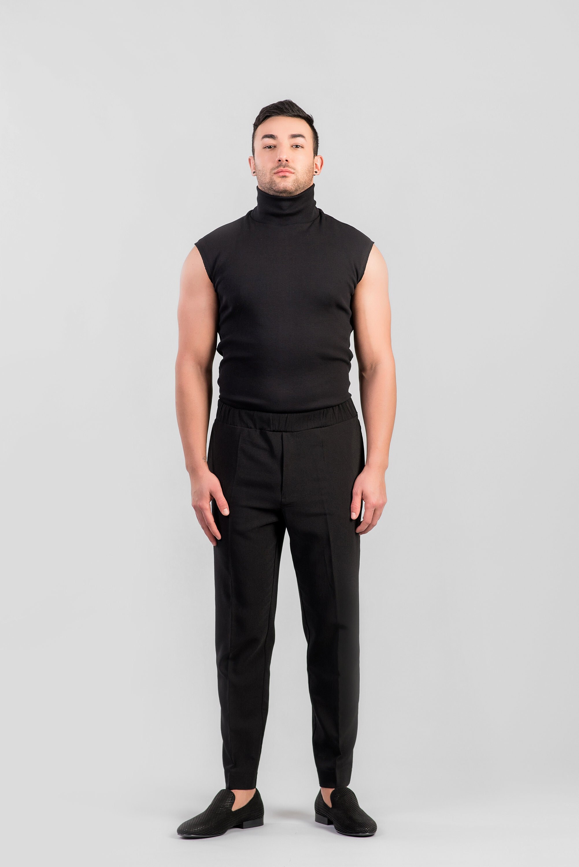 Minimalist Trouser for Men / Slim Fit Pants in Black / Trouser With ...