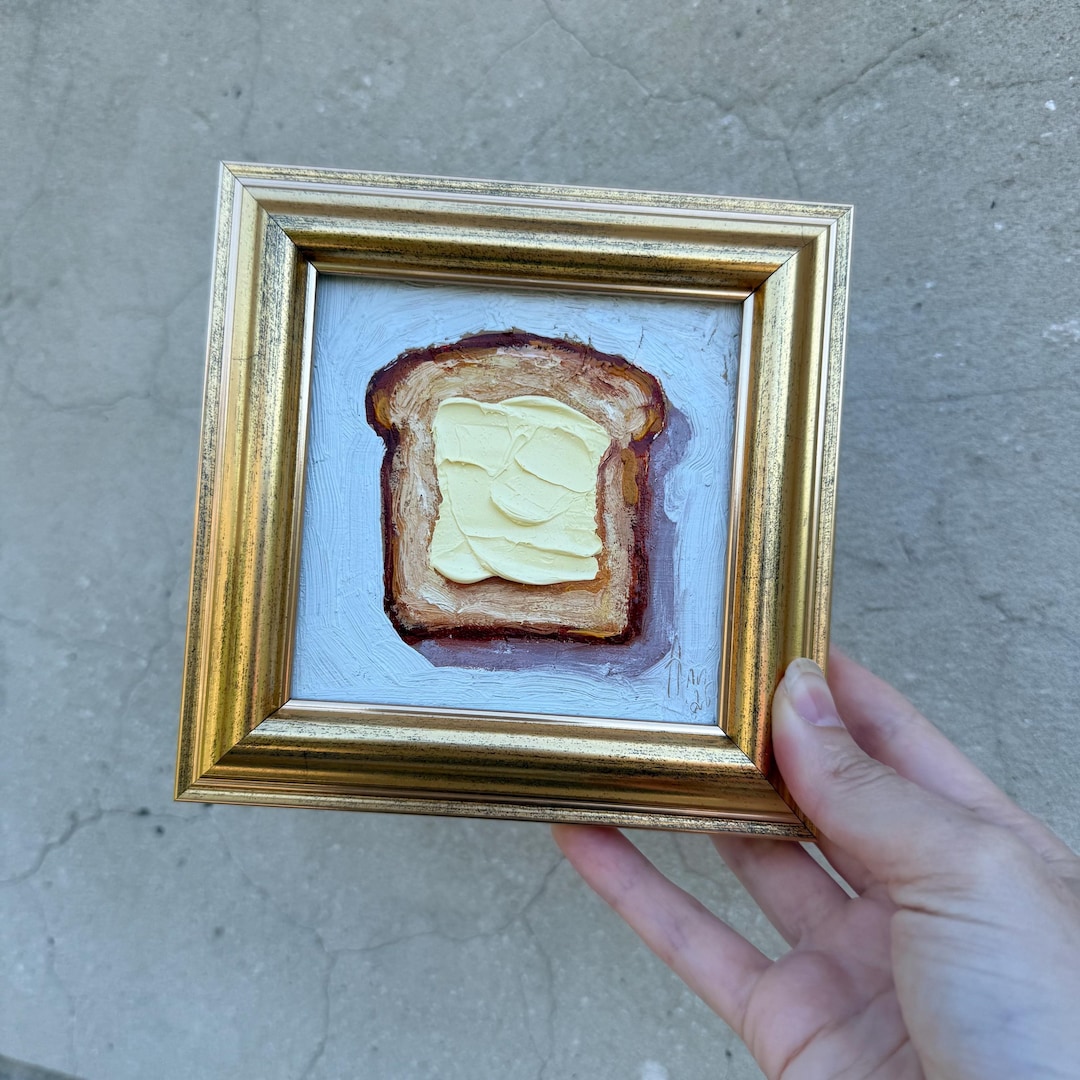 Painting of Butter Original Framed Oil Artwork Impasto Painting ...