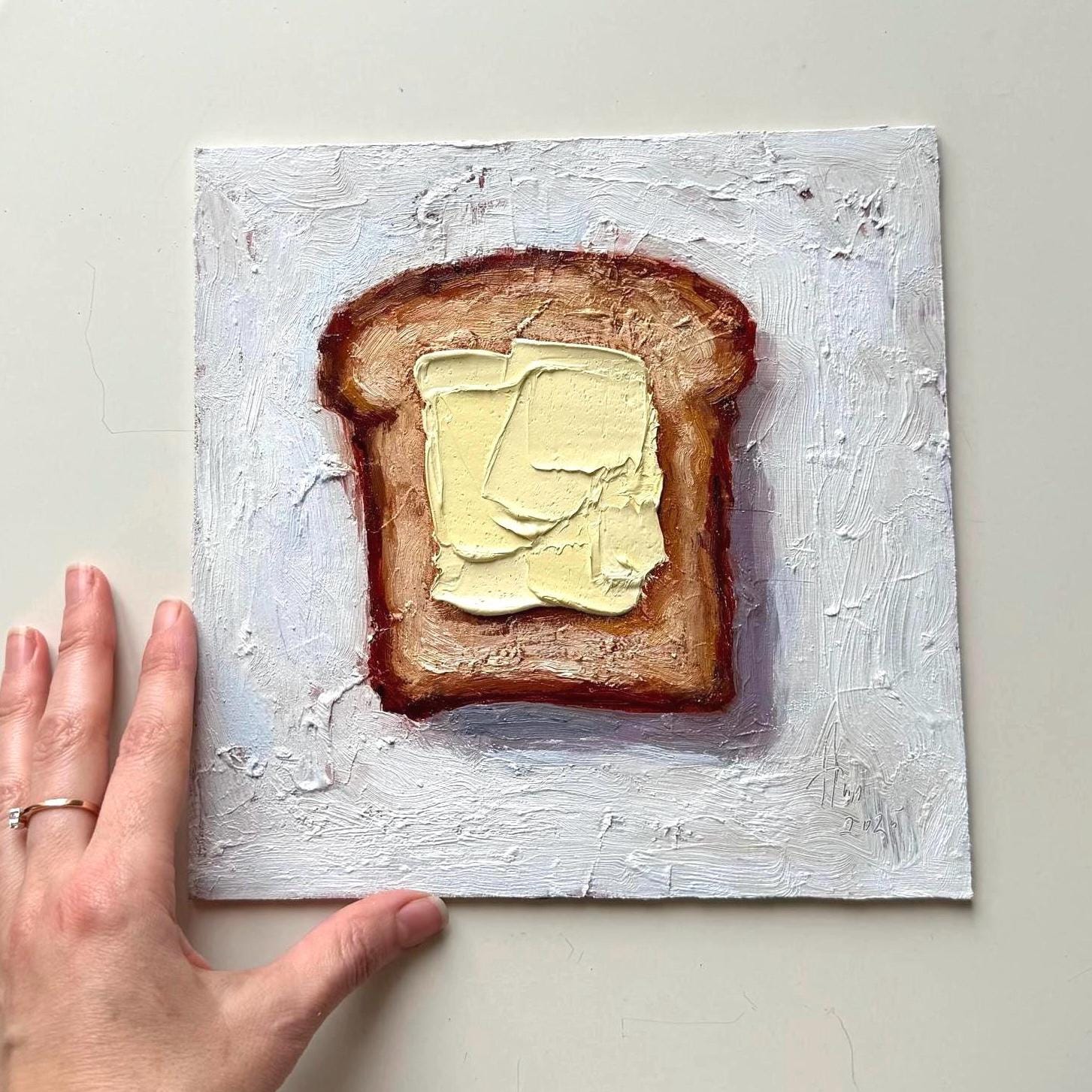 Painting of Butter Original Oil Artwork Impasto Paintings 8x8 Kitchen ...