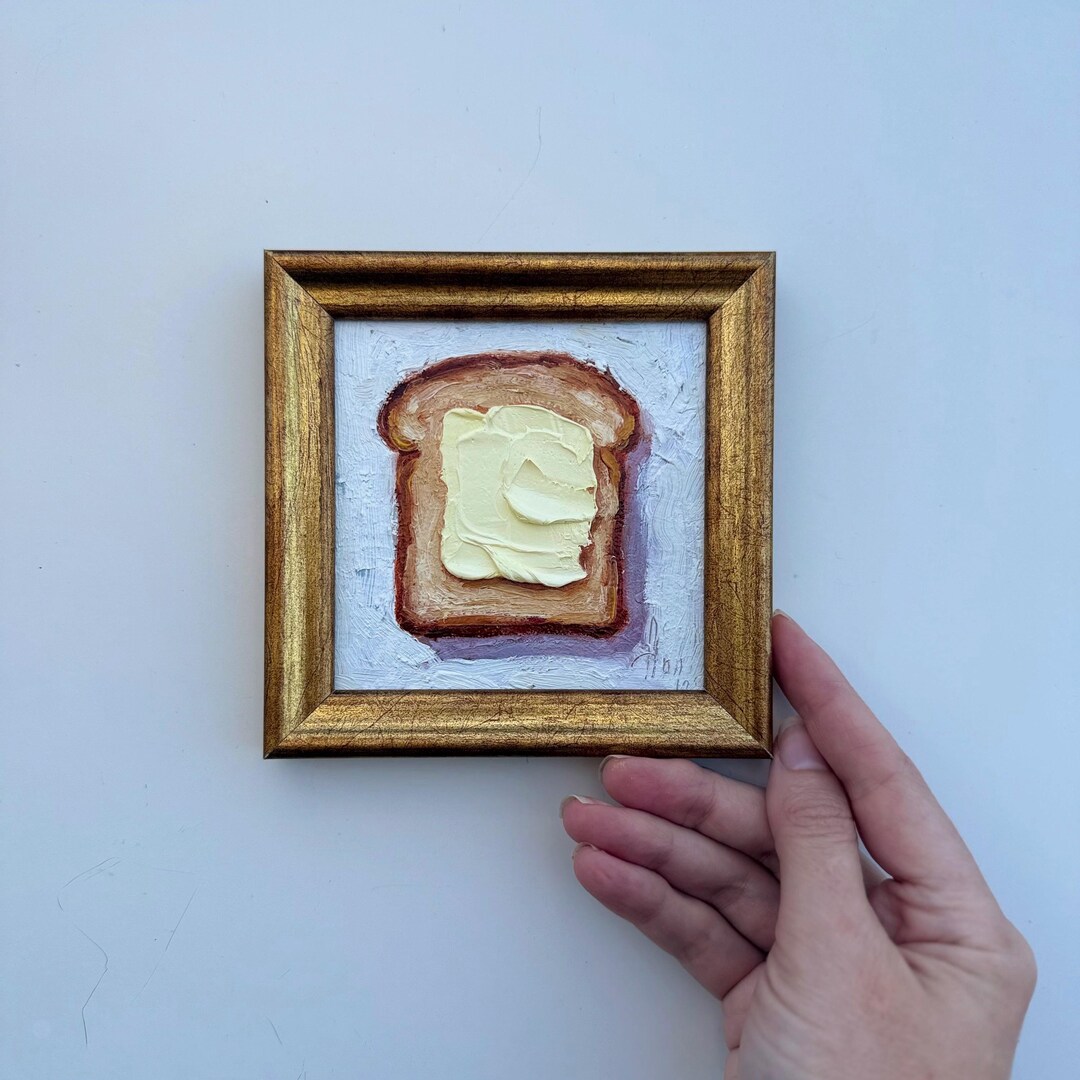 Painting of Butter Original Framed Oil Artwork Impasto Painting ...