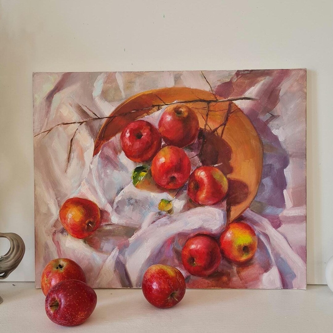 Apple Painting Fruits Still Life Original Oil Painting With Apples ...
