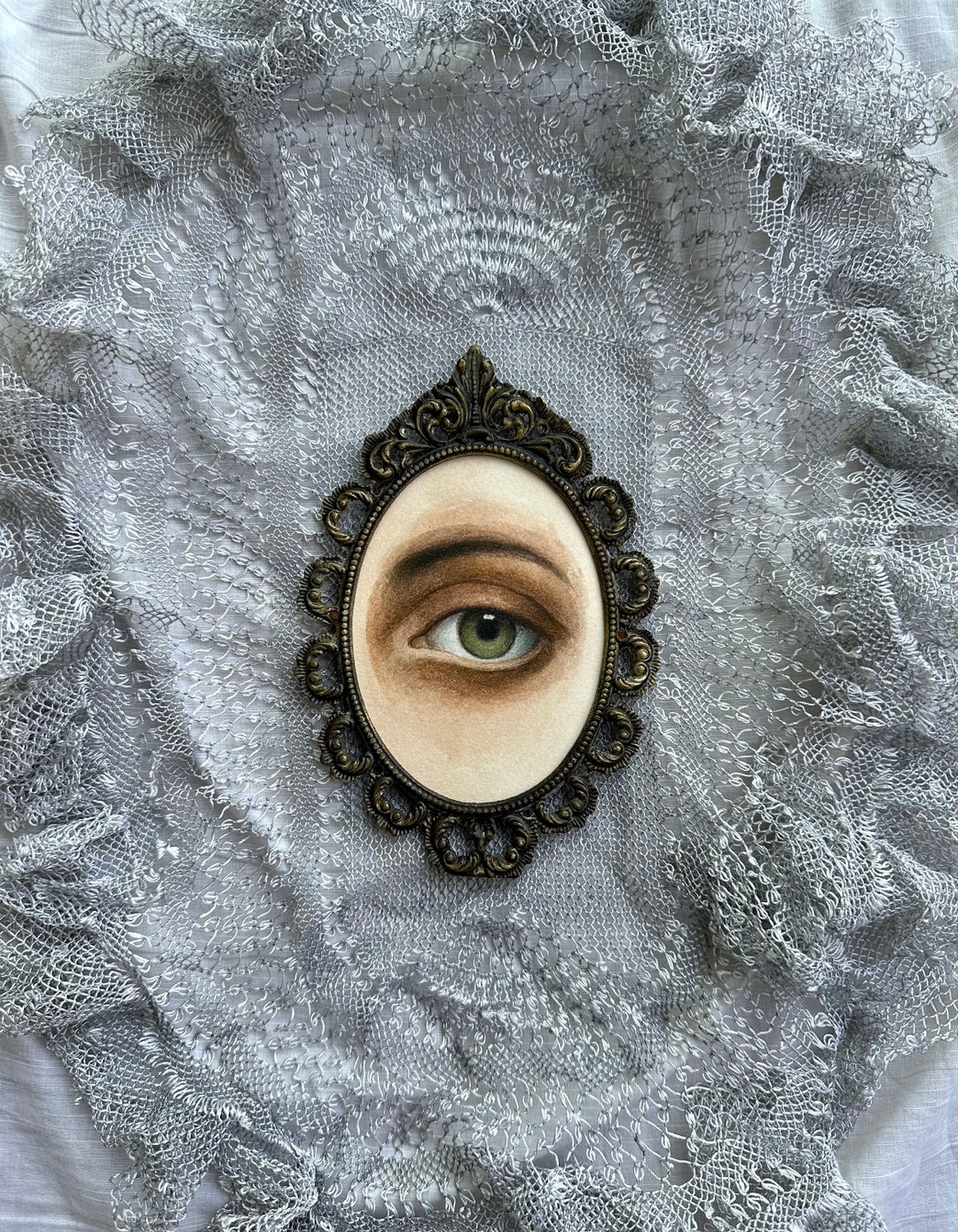 Original Lover's Eye Small Watercolor Painting Colored Pencil ...