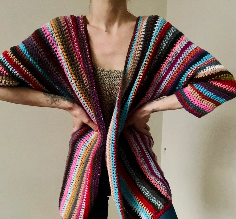 Handmade Upcycled Cardigan Scrap Crochet Hand Knitted Haori - Etsy