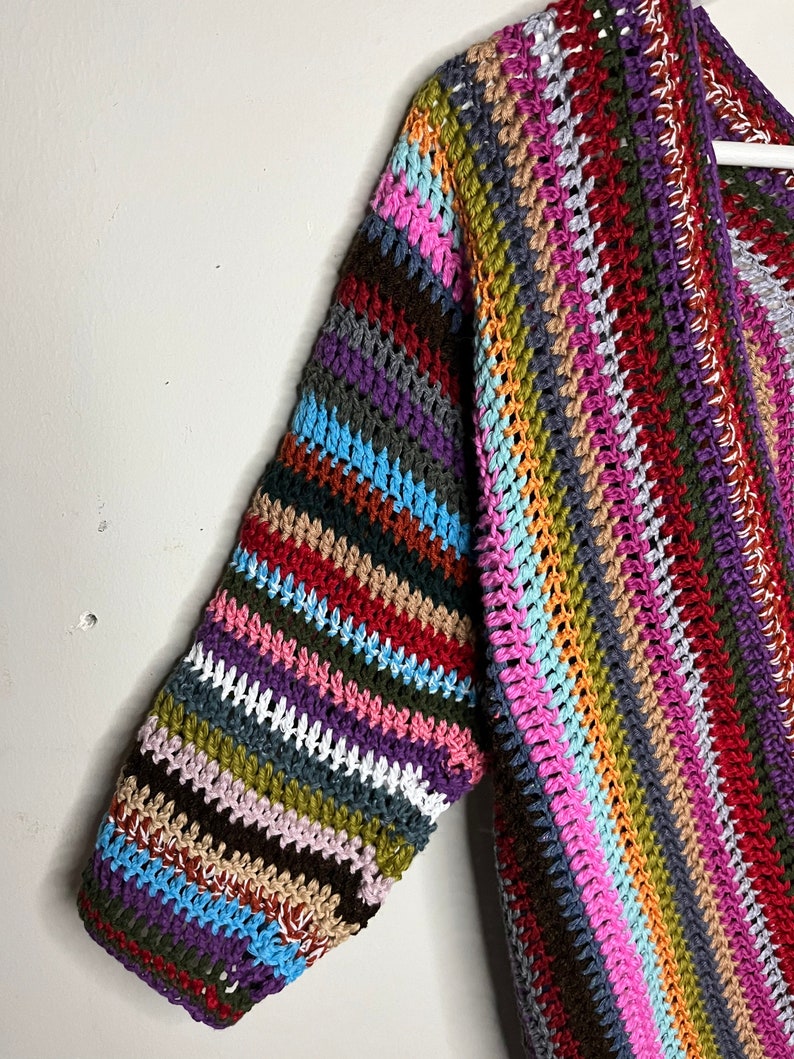 Handmade Upcycled Cardigan Scrap Crochet Hand Knitted Haori - Etsy