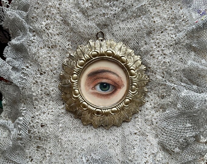 Original Colored Pencil Drawing Gothic Eye Illustration Vintage Style ...