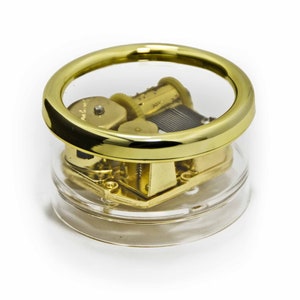 Round 18 Note Clear Acrylic Musical Paperweight / Photo Frame Gold ...