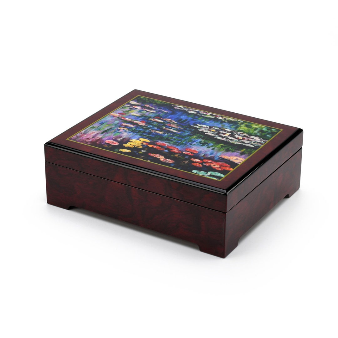 The Beautiful Monet Water Lilies Musical Jewelry Box - SF Music Box Co ...
