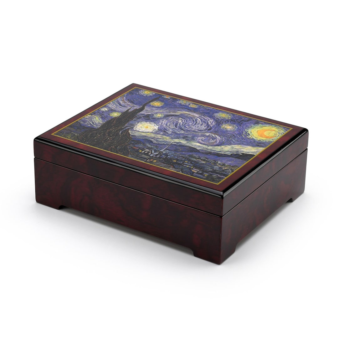 Stunning Van Gogh Starry Night Musical Jewelry Box - SF Music Box Co ...