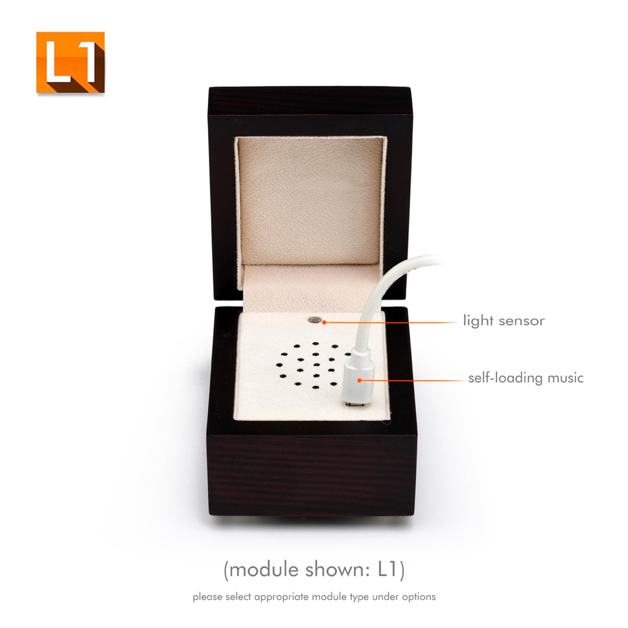 Perfect Petite Matte Dark Wood Custom Sound Module Music Box Custom ...