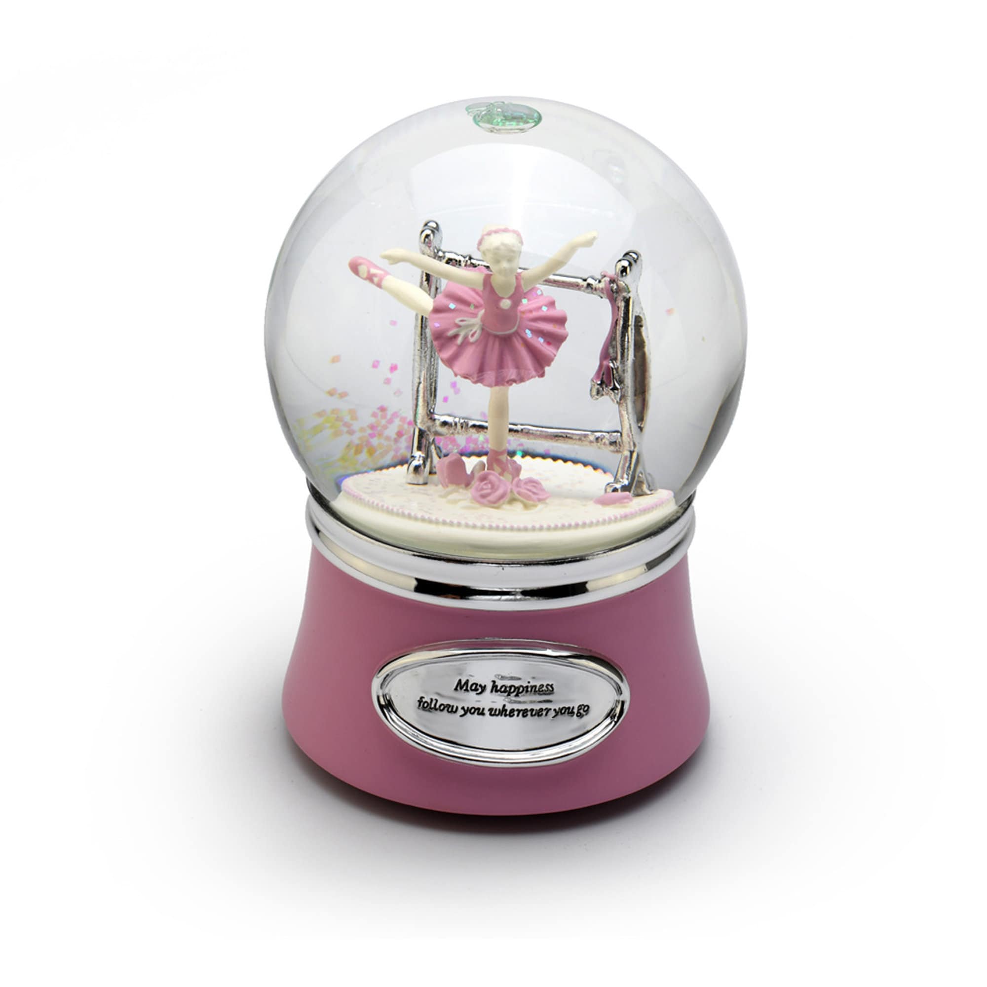 Inspiring Pink and Silver Animated Ballerina Snow Dome Many Songs to ...