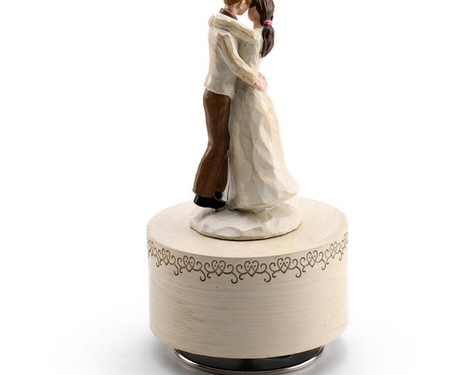 A Thousand Years Music Box, Solid Oak Dancing Couple Music Box ...