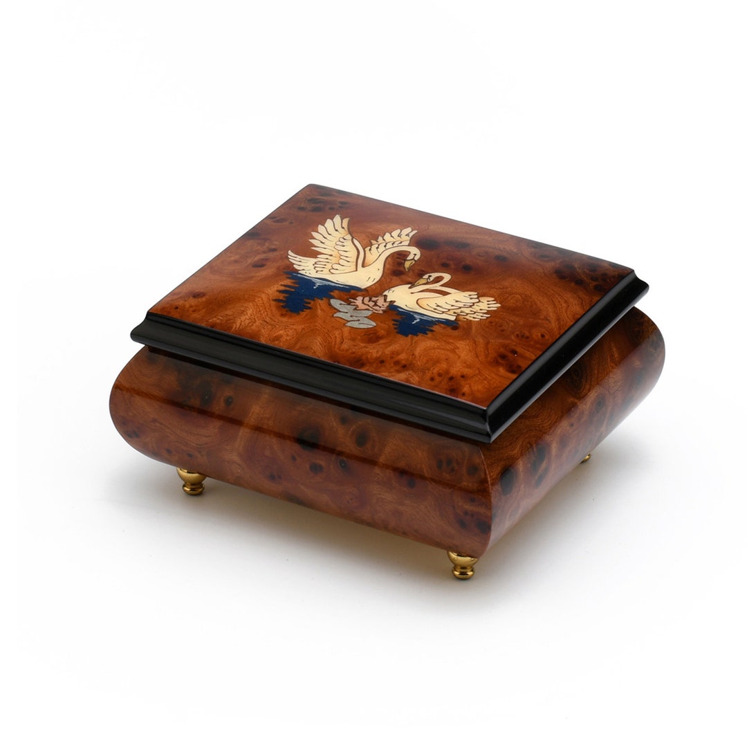 Handcrafted Swan Inlay Musical Jewelry Box – Sorrento Italy - Etsy