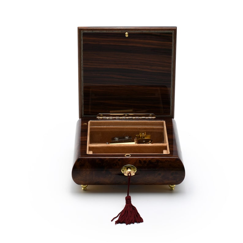 Handcrafted Floral Inlay Music Box With Lock - Sorrento Italy - Etsy