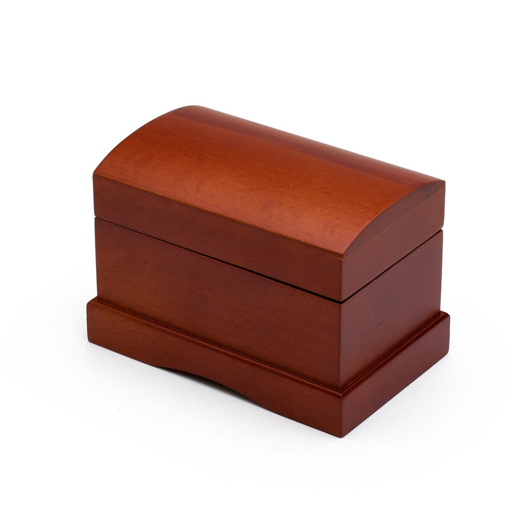 Matte Wood Tone Treasure Chest Simple 18 Note Music Ring Box - Many ...
