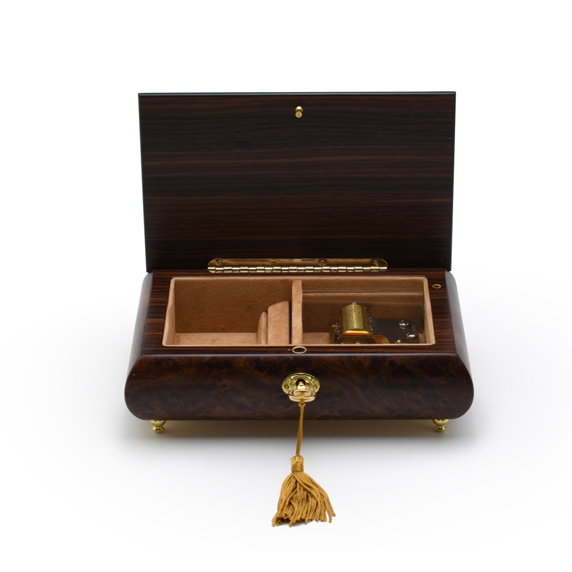 Classic Music Box Features Nostalgic Design of A Floral Bouquet Tied ...