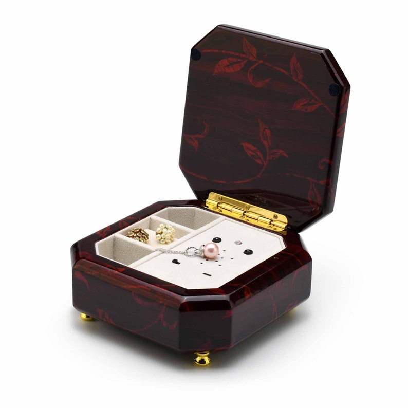 Custom USB Music Box: Octagonal Rosewood Finish With Floral Motifs - Etsy