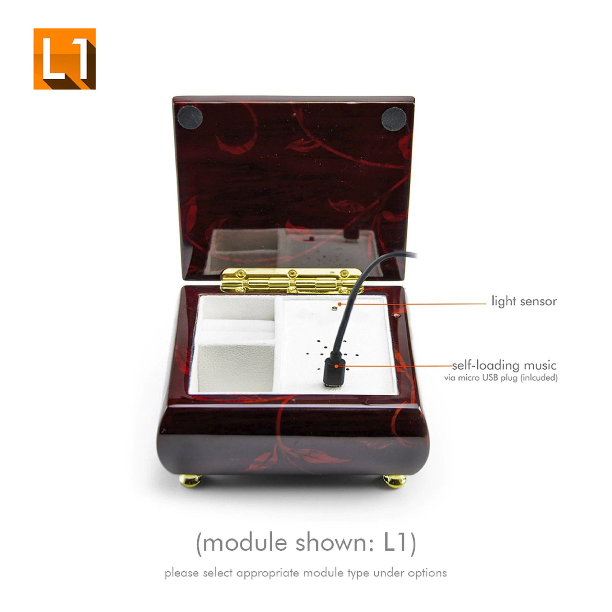 Custom Digital Any Music or Song Floral Motif Music Box W. USB - Etsy