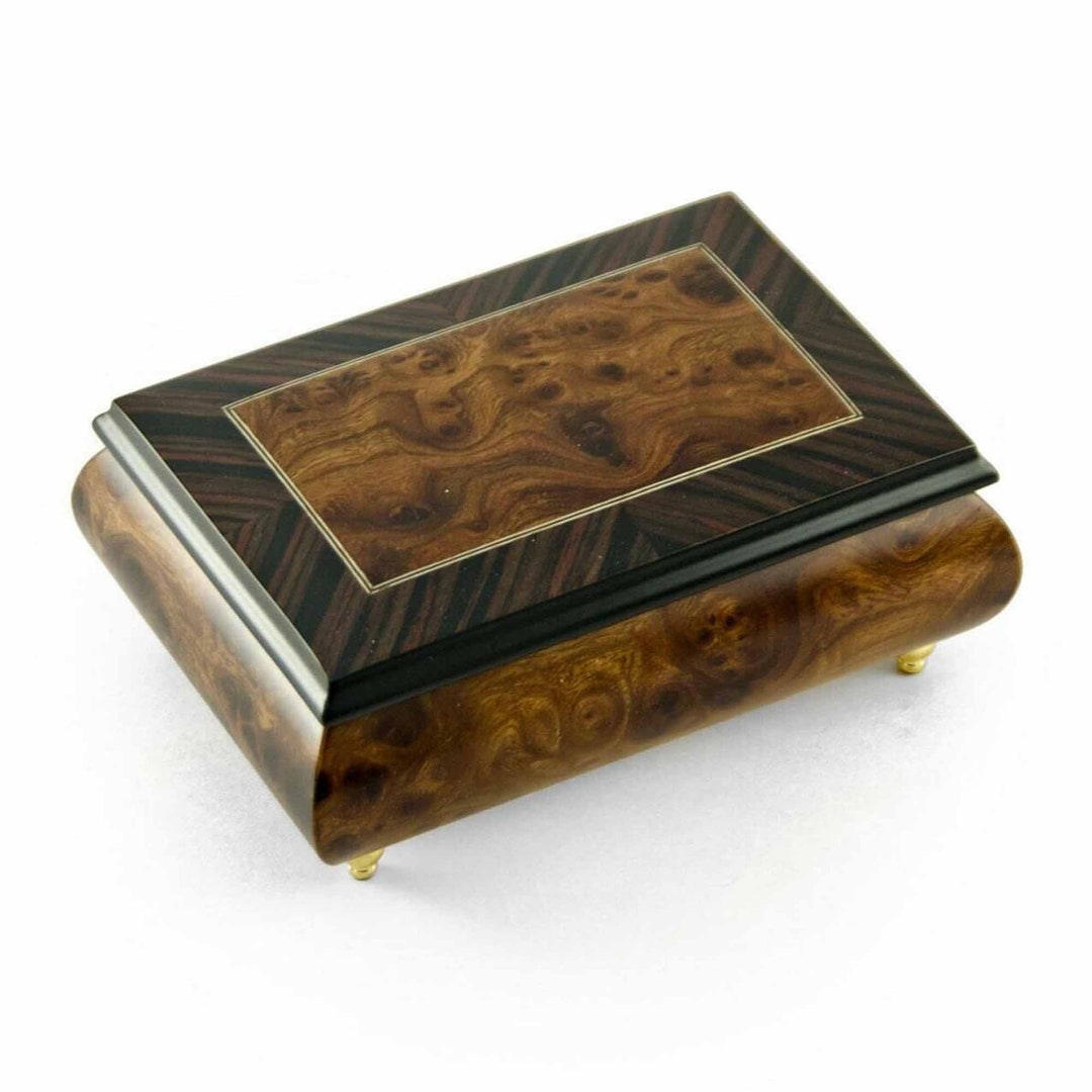 Alluring Neutral Tone Classic Modern Music Box With Rosewood Frame ...