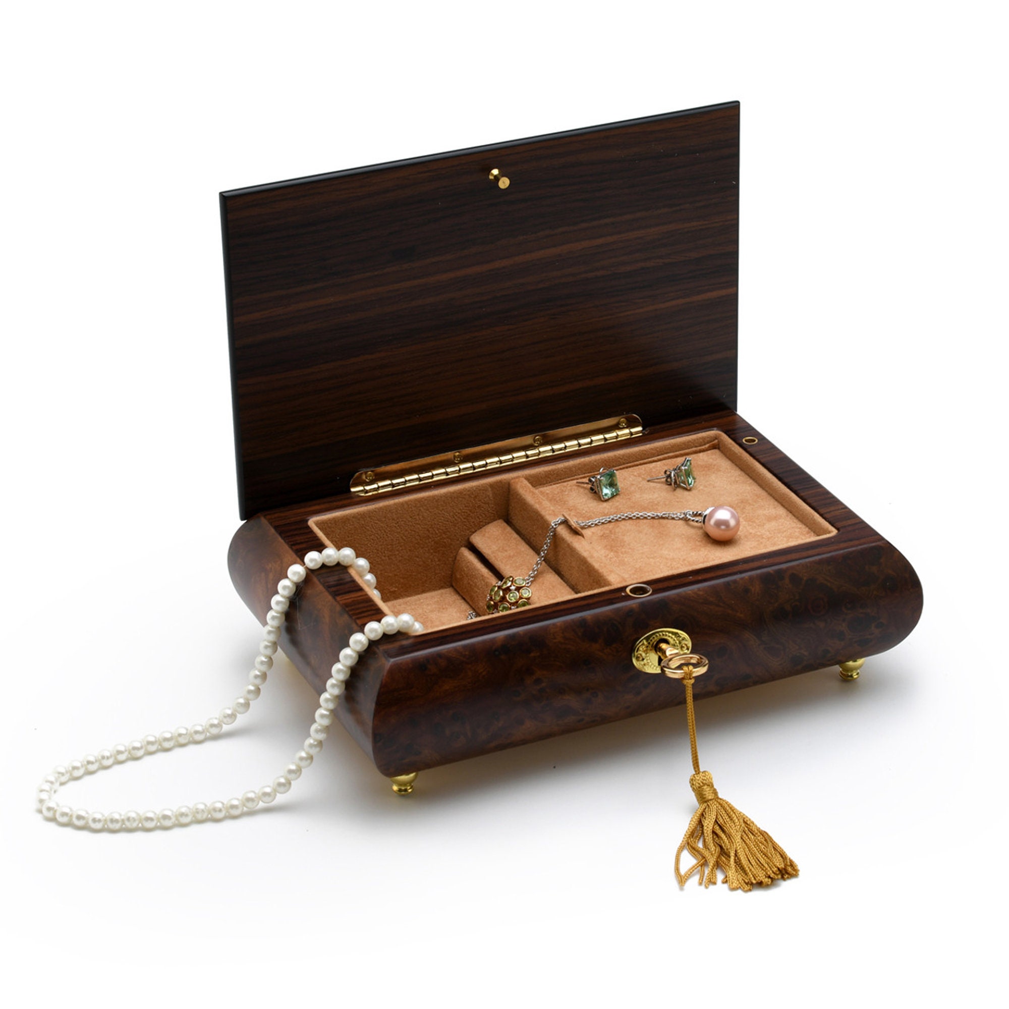 Classic Music Box Features Nostalgic Design of A Floral Bouquet Tied ...