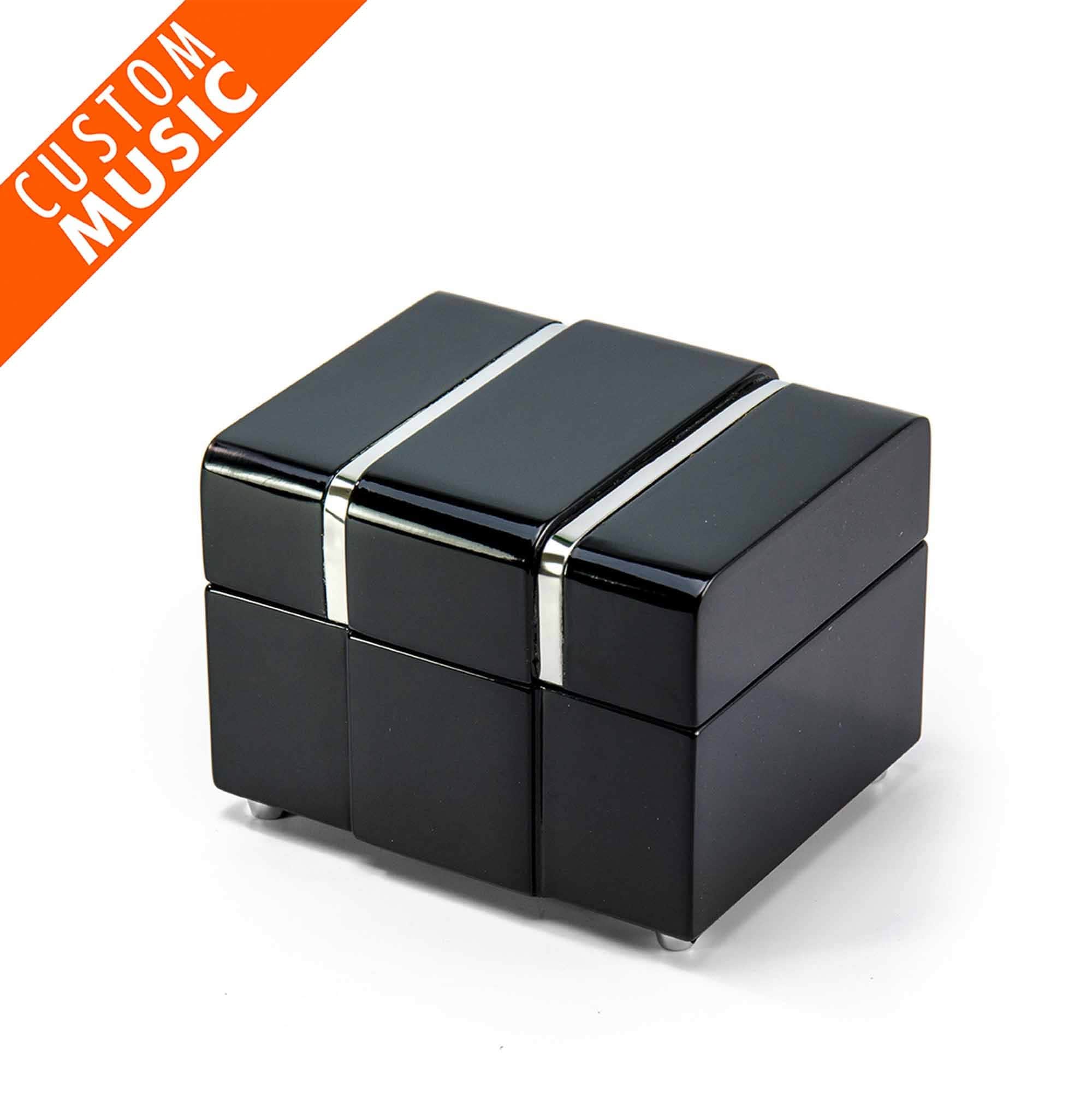 Modern Black Lacquer Custom USB Sound Module Jewelry Box With Chrome ...