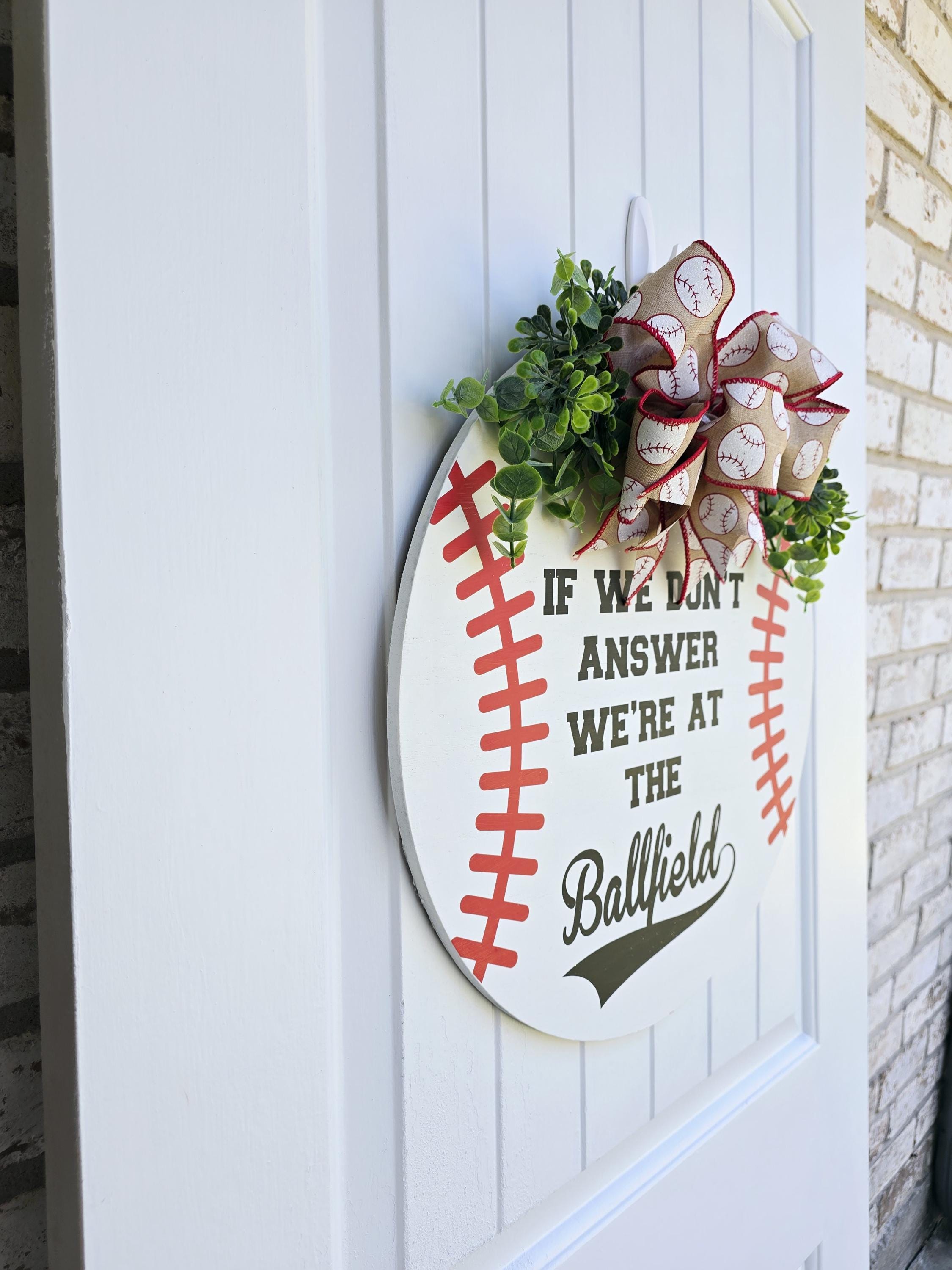 Baseball Door Hanger, Sports Front Door Sign, Baseball Home Decor ...