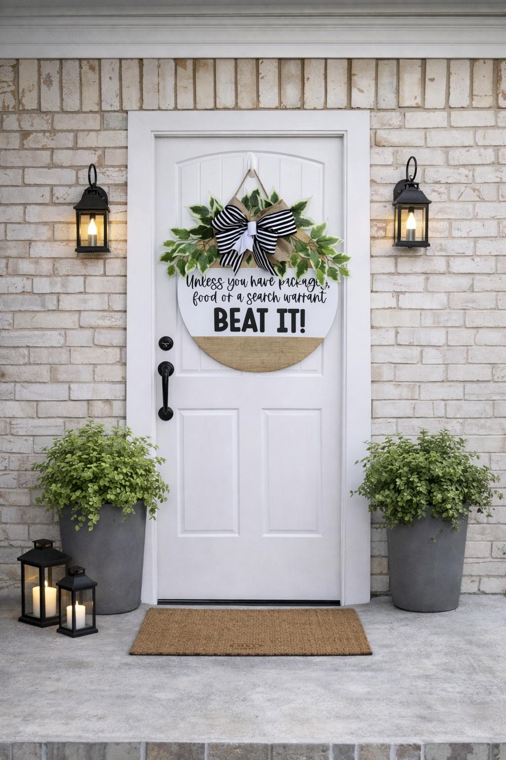 Funny Front Door Sign, Unless You Have Food Package Search Warrant ...