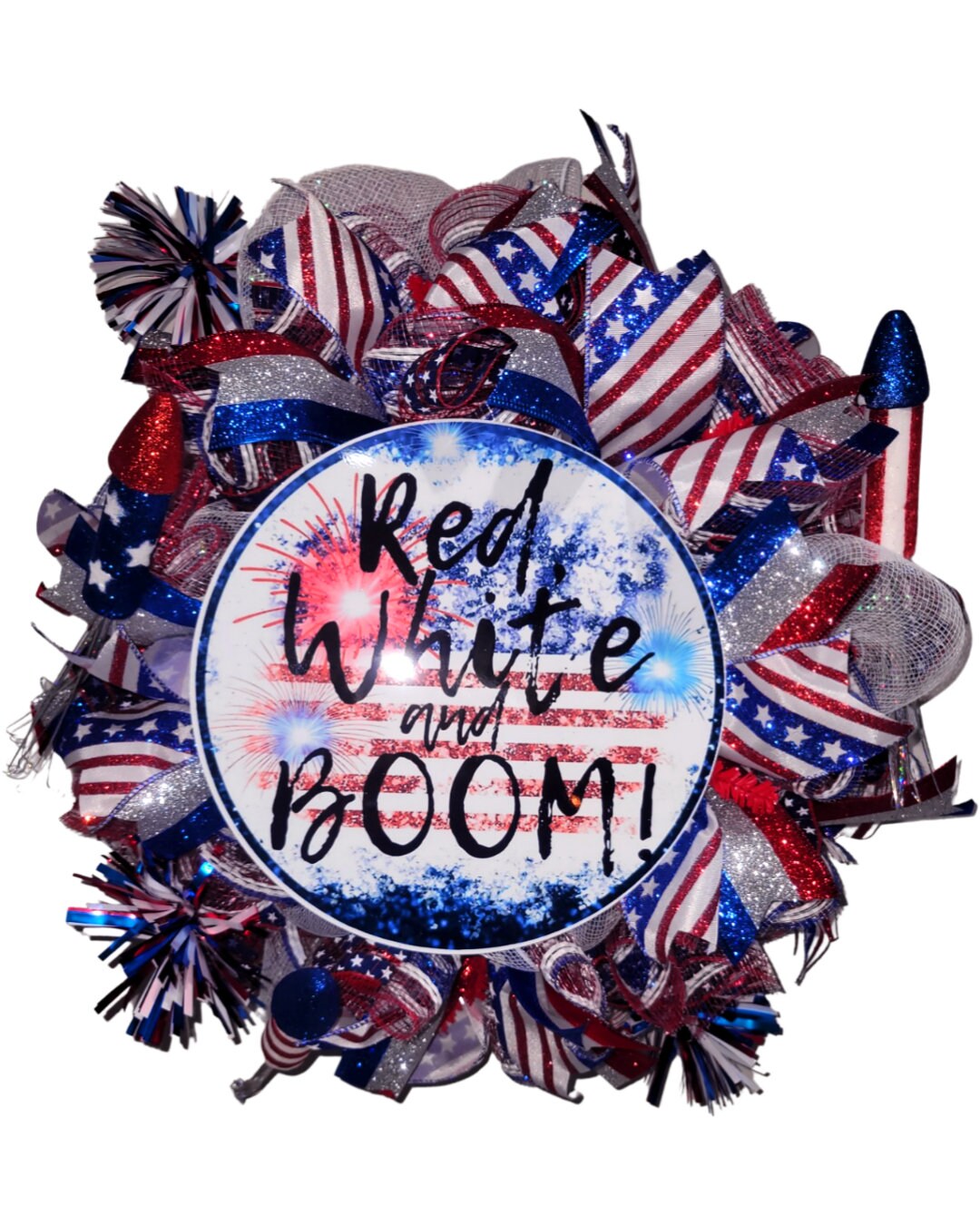 Small Patriotic Wreath for Front Door, 4th of July, Patriotic ...