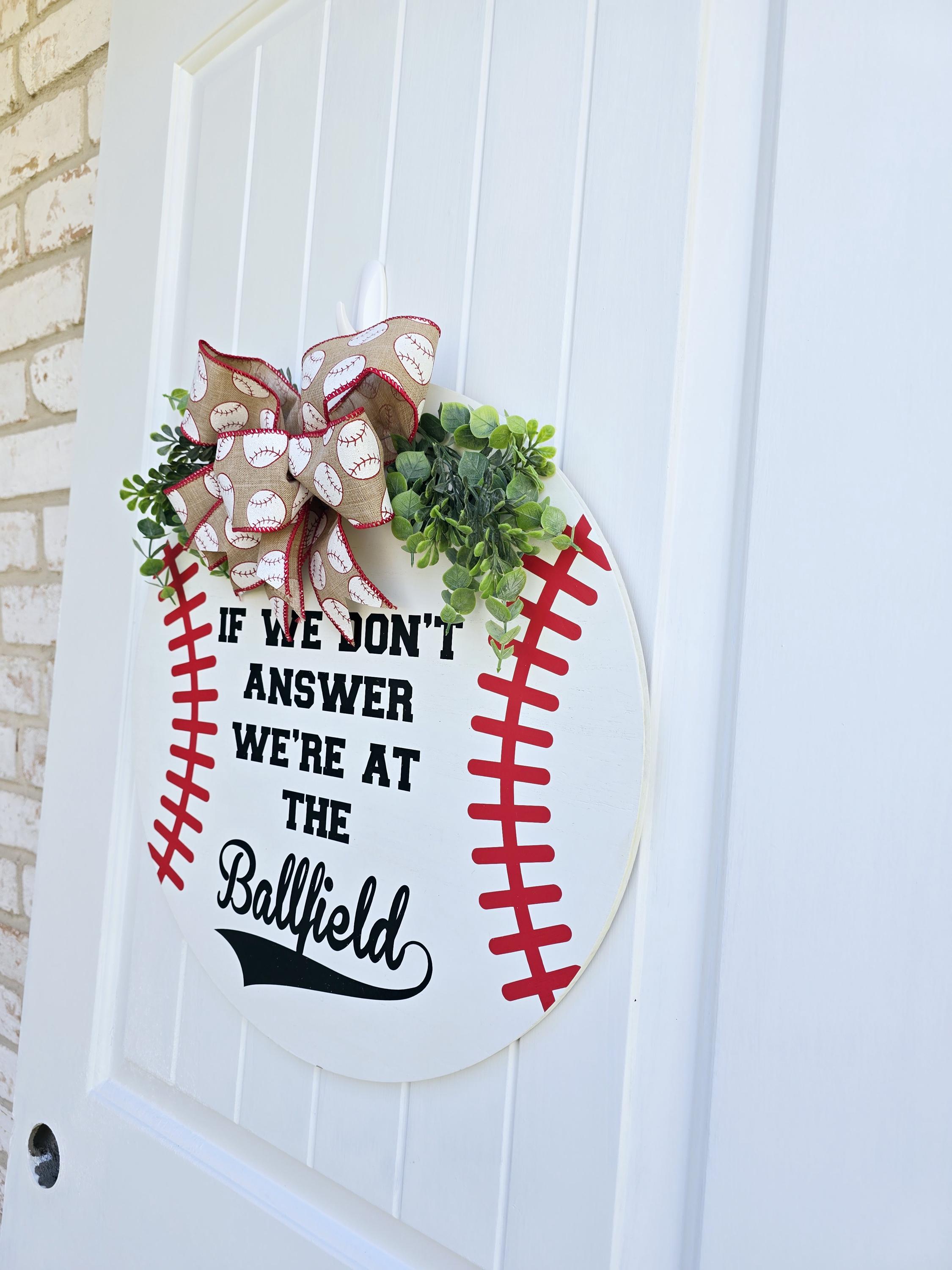 Baseball Door Hanger, Sports Front Door Sign, Baseball Home Decor ...