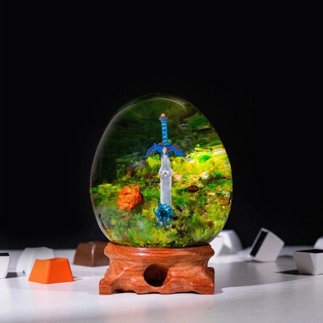 Zelda Master Sword Resin Egg Lamp LED Night Light Handmade Fantasy Game ...