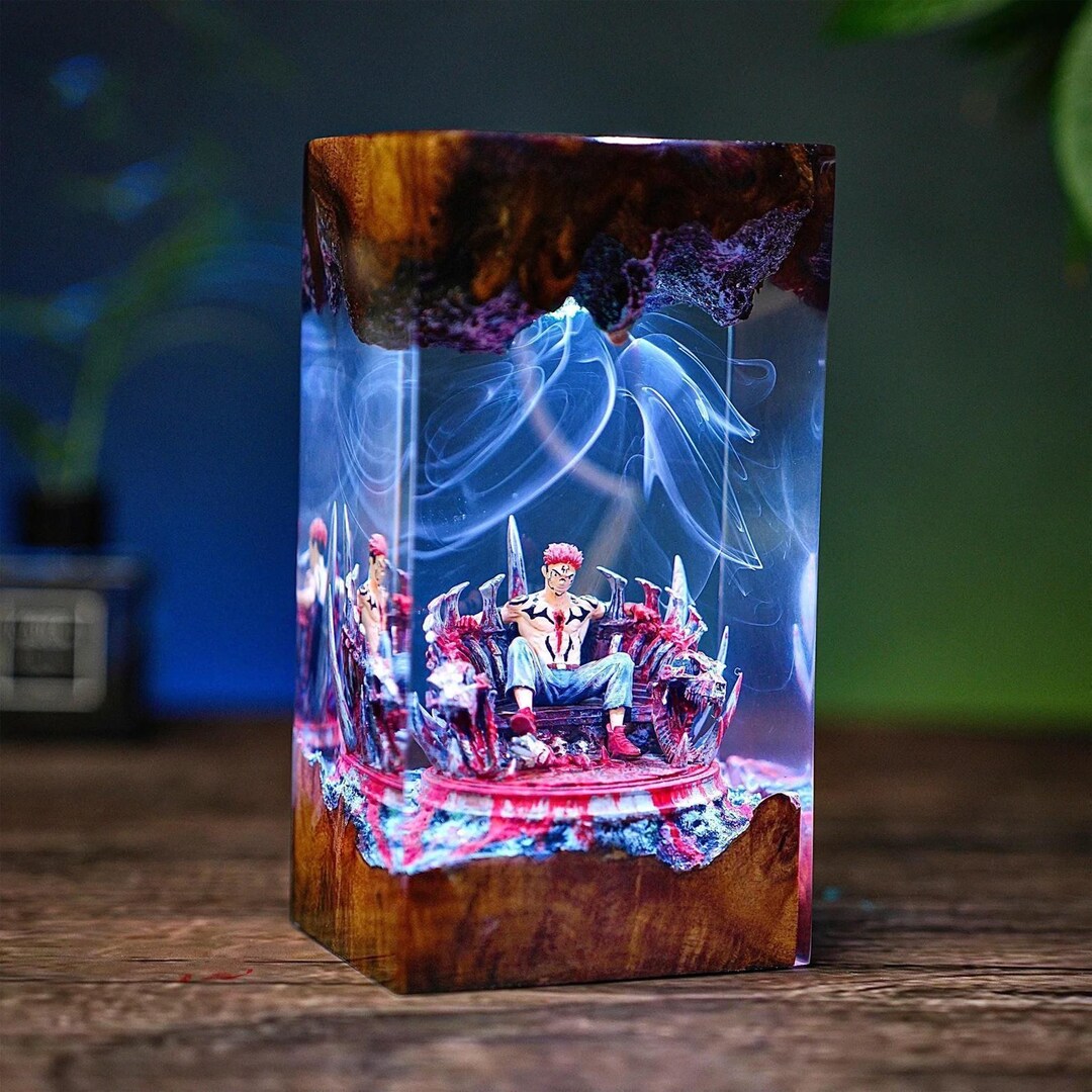 Ryomen Sukuna Resin Lamp, Jujutsu Kaisen Anime Decor, Handmade Night ...