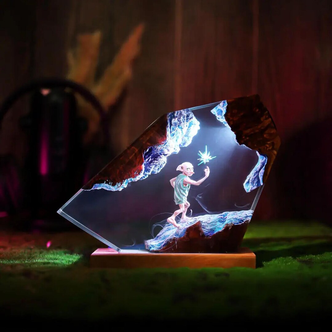 Dobby Resin Lamp, Harry Potter Elf Decor, Magical Handmade Night Light ...