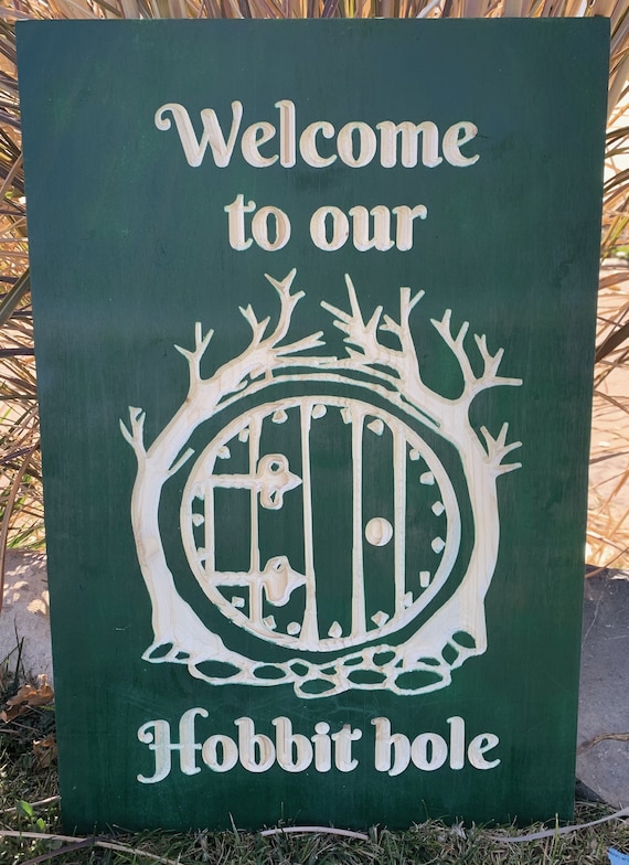 Welcome to Our Hobbit Hole Wood Carving/sign - Etsy