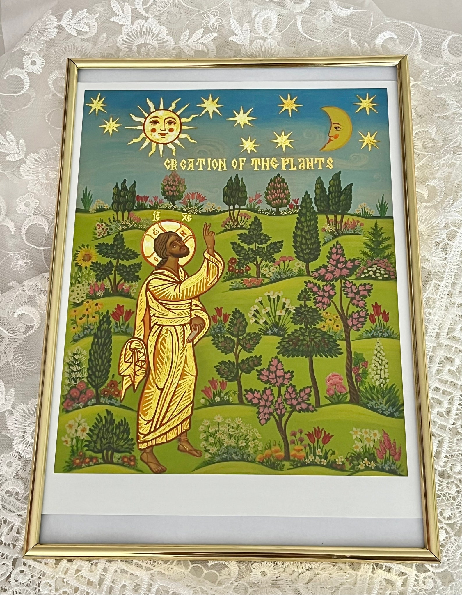 Fine Art Print, Creation of the Plants, Byzantine Icon Fine Art Print ...