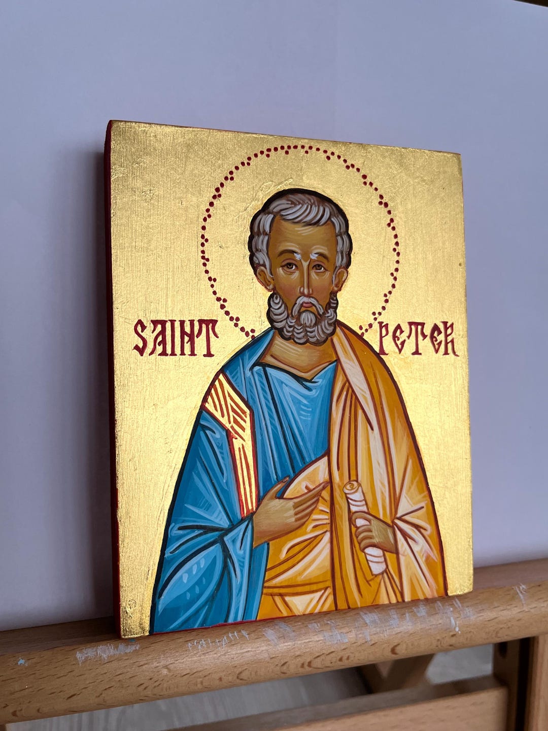 Saint Peter Byzantine Icon, Hand Painted Icon, Hand Made Orthodox Icon ...