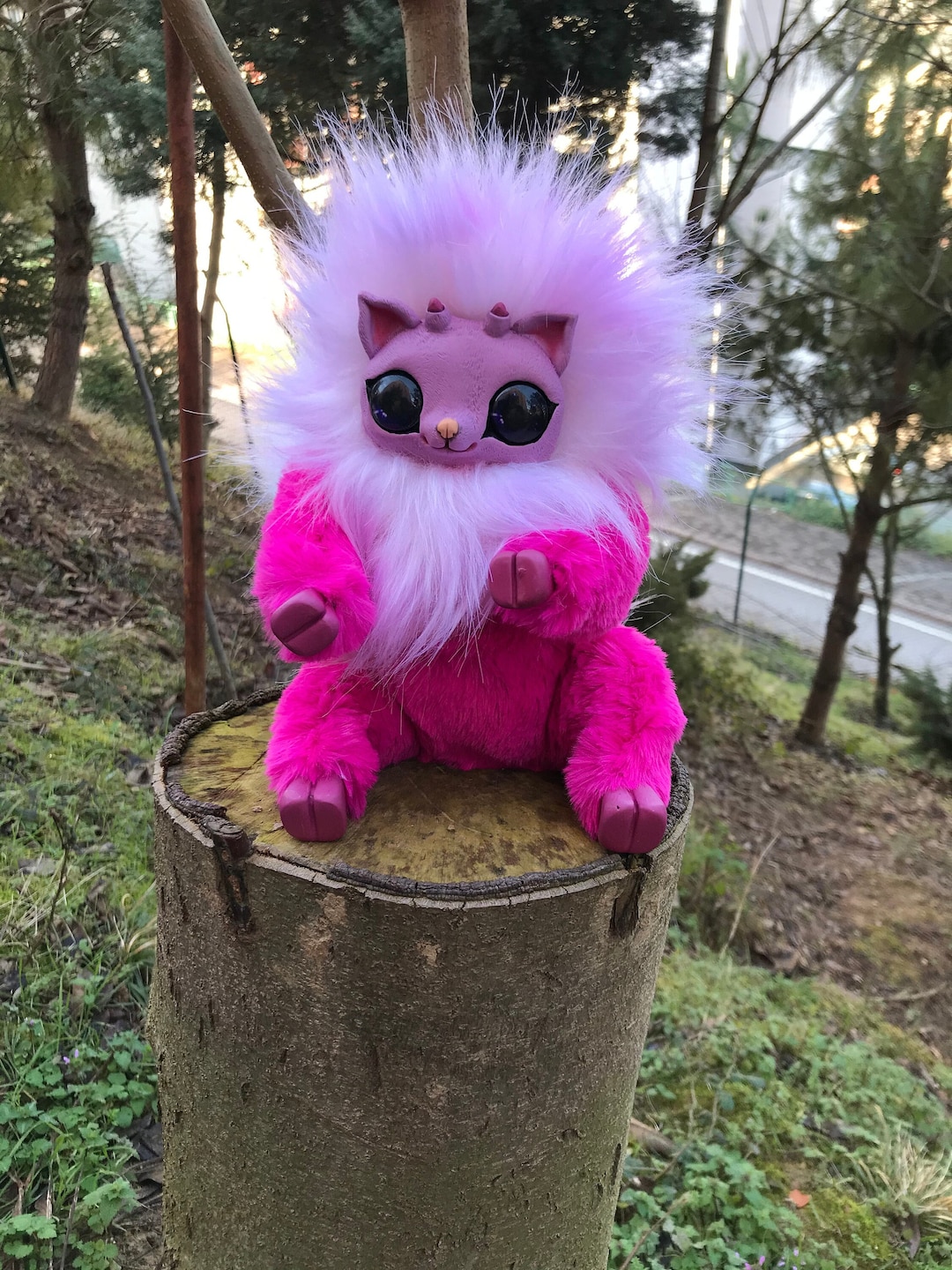 Poseable Art Doll OOAK Plush Furry Cat Fantasy Creatures , Kitten Doll ...