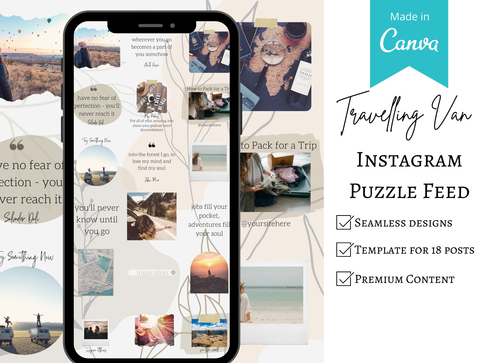 Instagram Puzzle Template 18 post template for Seamless | Etsy